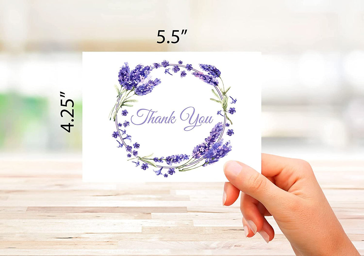 Floral Wreath Thank You Cards-Blank Inside with Envelopes-5.5"x4.25"-1 ...
