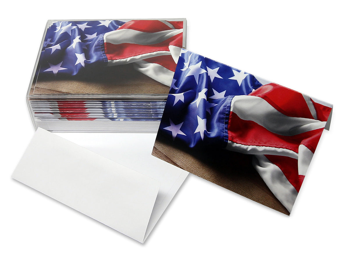 American Flag Greeting Cards - USA - Blank Inside with Envelopes - 5.5 ...